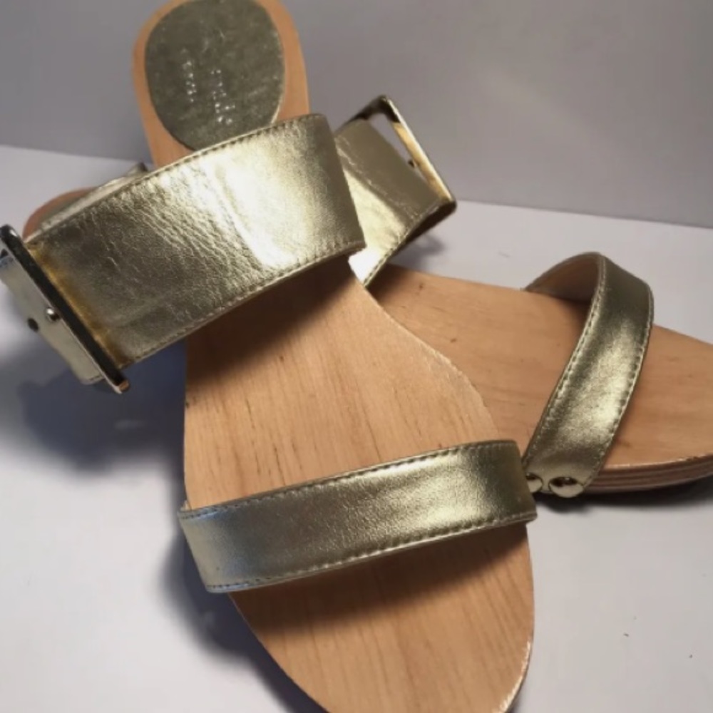 Kate Spade Sandal Wood Sole Gold - Gem
